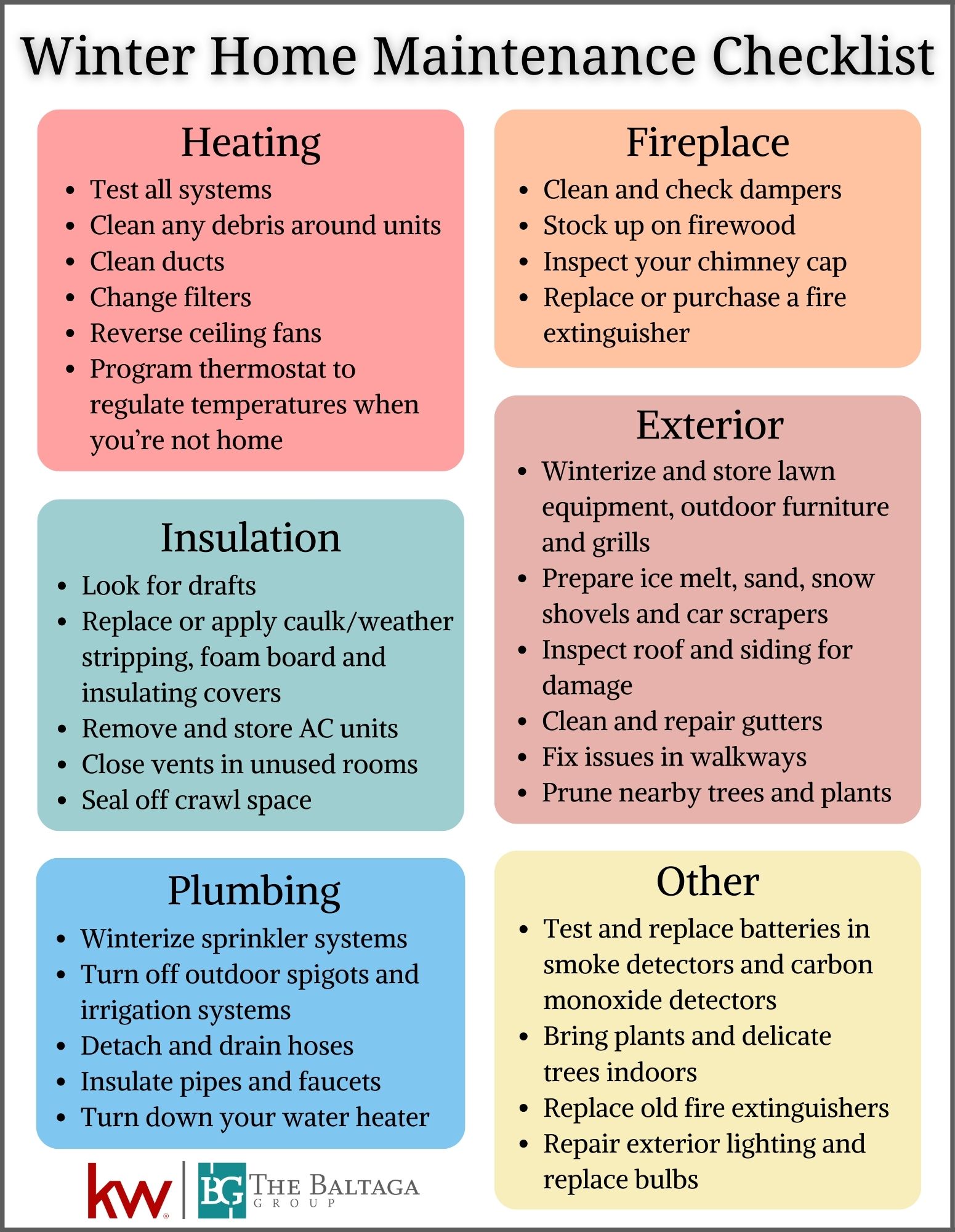 WINTER HOME MAINTENANCE CHECKLIST – Baltaga Group
