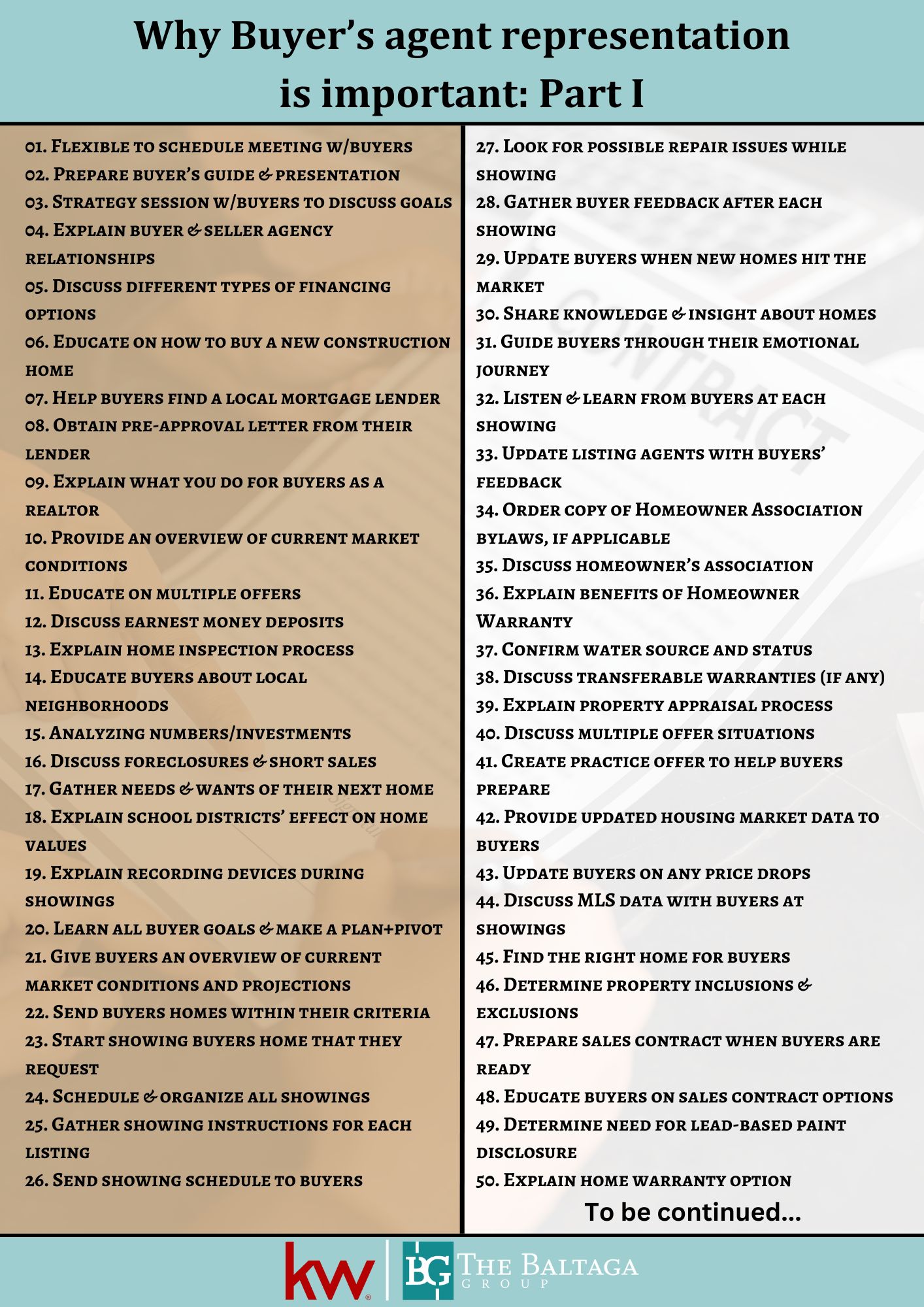 WHY BUYER’S AGENT REPRESENTATION IS IMPORTANT – Baltaga Group